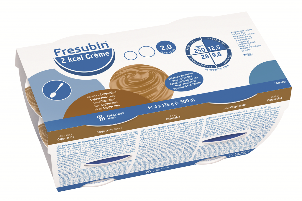 Fresubin 2 kcal Creme okus kapučino, 4 x 125 g - Spletna lekarna Plavž